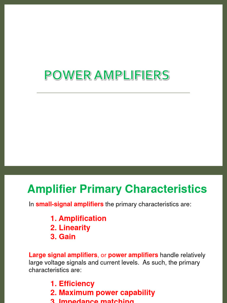 4. Bjt Power Amplifier | PDF | Amplifier | Electrical Engineering