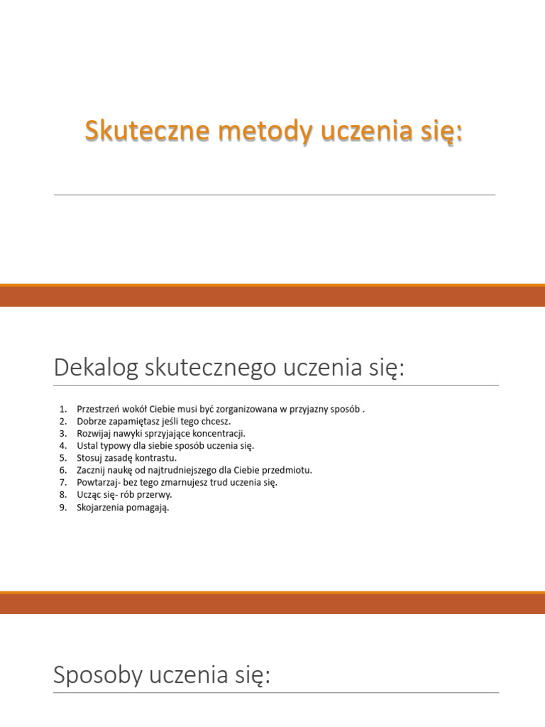 Skuteczne Metody Uczenia Się | PDF