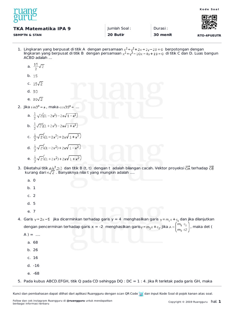RTO 4PUEUTR TKAMatematikaIPA9 | PDF | Metode & Bahan Ajar