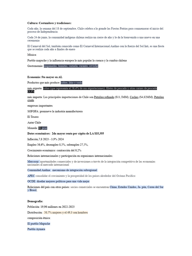 Expo Macro Econom I A | Descargar gratis PDF | Chile | América del Sur