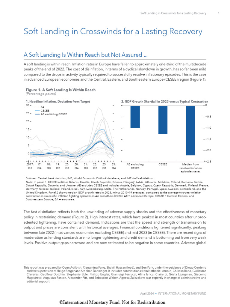 Soft Landing Prospects in Europe 2024 | PDF | Economy Of Europe ...