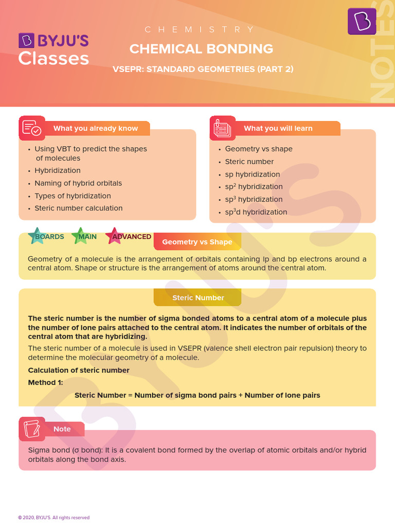 Chemical Bonding: Dimen-Tions OF Head - ER | PDF | Chemical Bond ...
