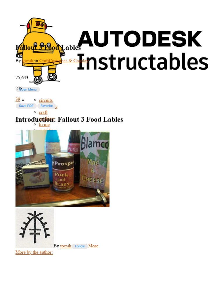 Fallout 3 Food Lables - Instructables | PDF