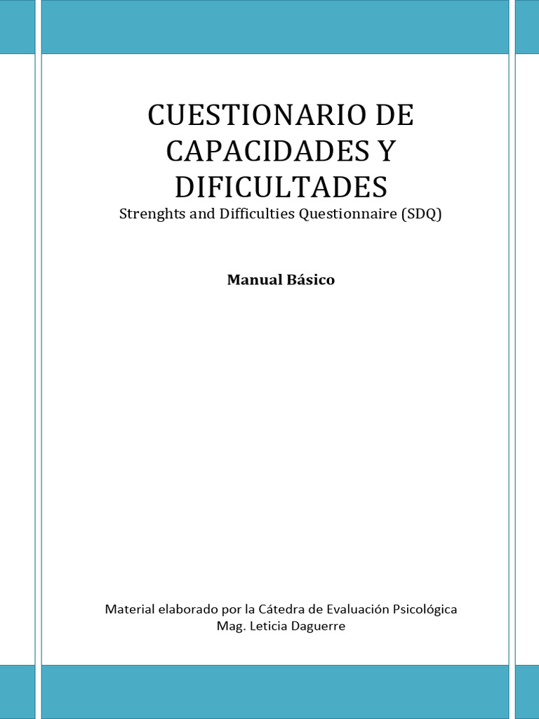 MANUAL COMPLETO SDQ Actualizado | PDF | Desorden hiperactivo y deficit ...
