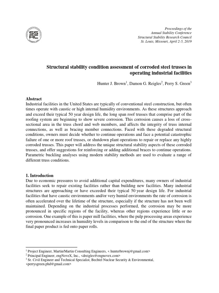 Structural Stability Condition Assessmen | PDF | Truss | Buckling