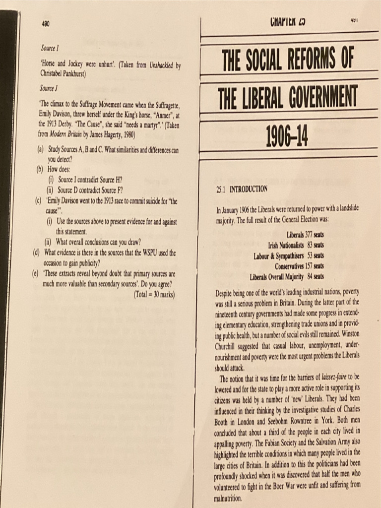 The Social Reforms of The Liberal Governements 1-7 | PDF