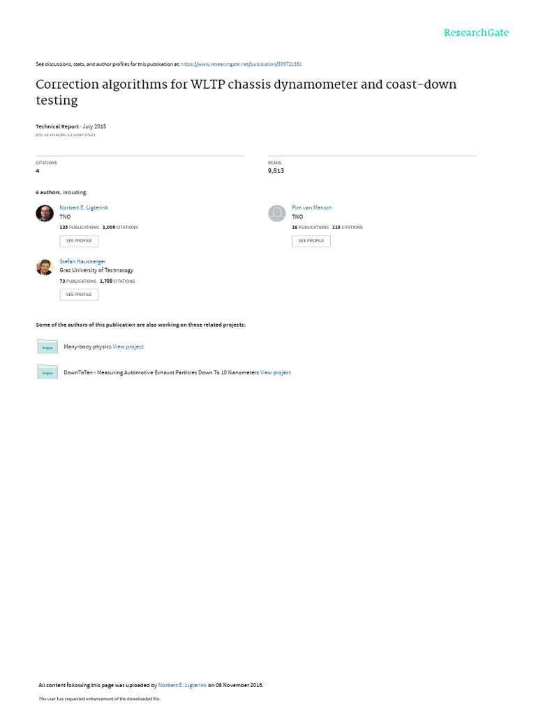 WLTP Correction Algorithms en | PDF | Metrology