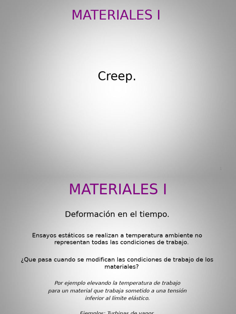 CREEP | PDF | Fluencia (deformación) | Física Aplicada e Interdisciplinaria