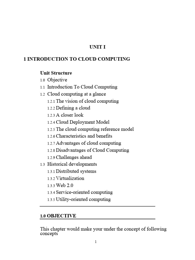 CC Unit 1 | PDF | Cloud Computing | Platform As A Service