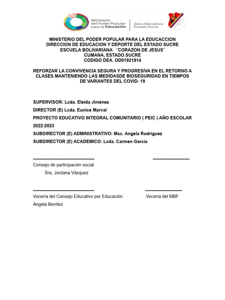 Peic 2.022-2.023 | PDF | Salón de clases | Escuelas