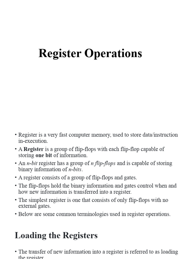 Register Operations & Micro-Operations | PDF | Bit | Computer Programming