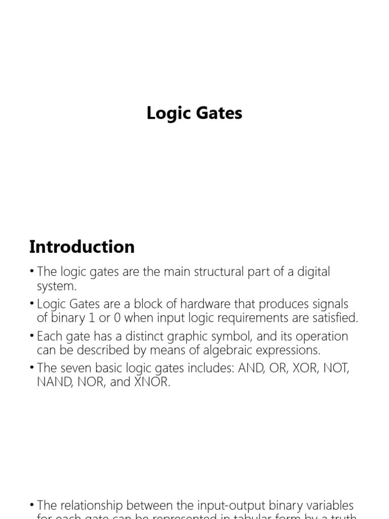 Logic Gates | PDF | Logic Gate | Boolean Algebra