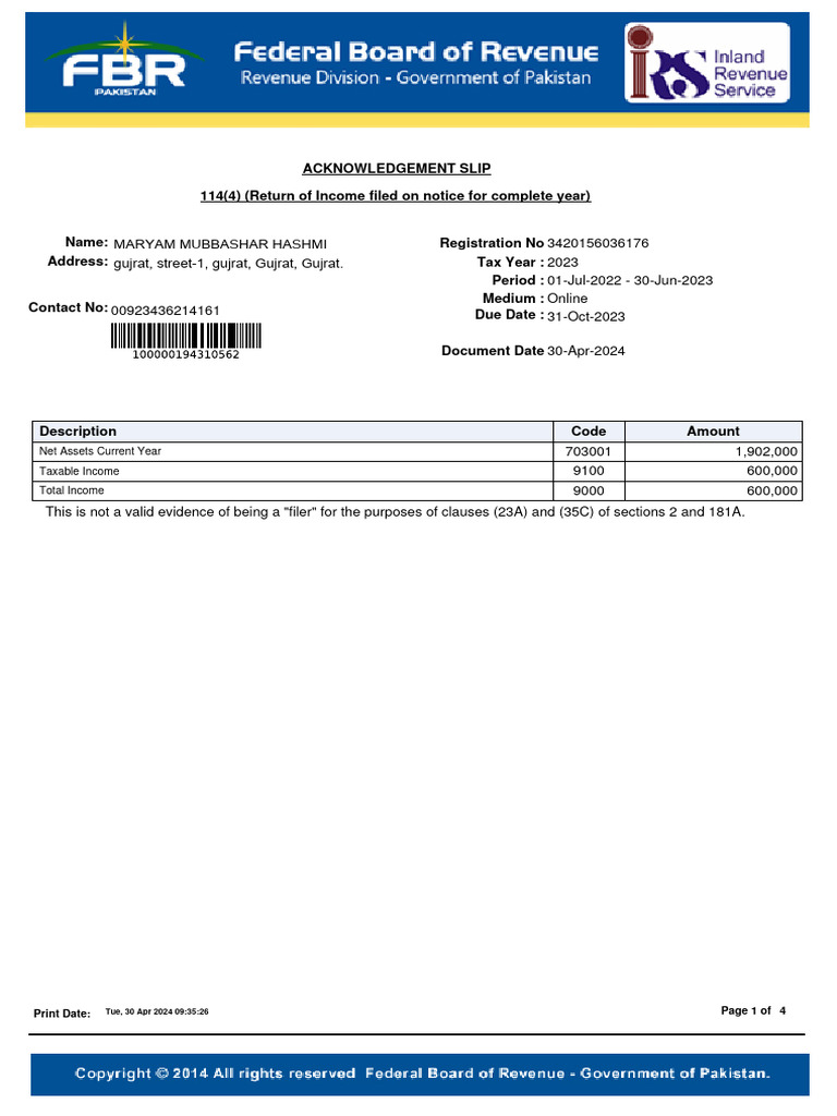 Declaration 3420156036176 | PDF | Capital Gains Tax | Taxes