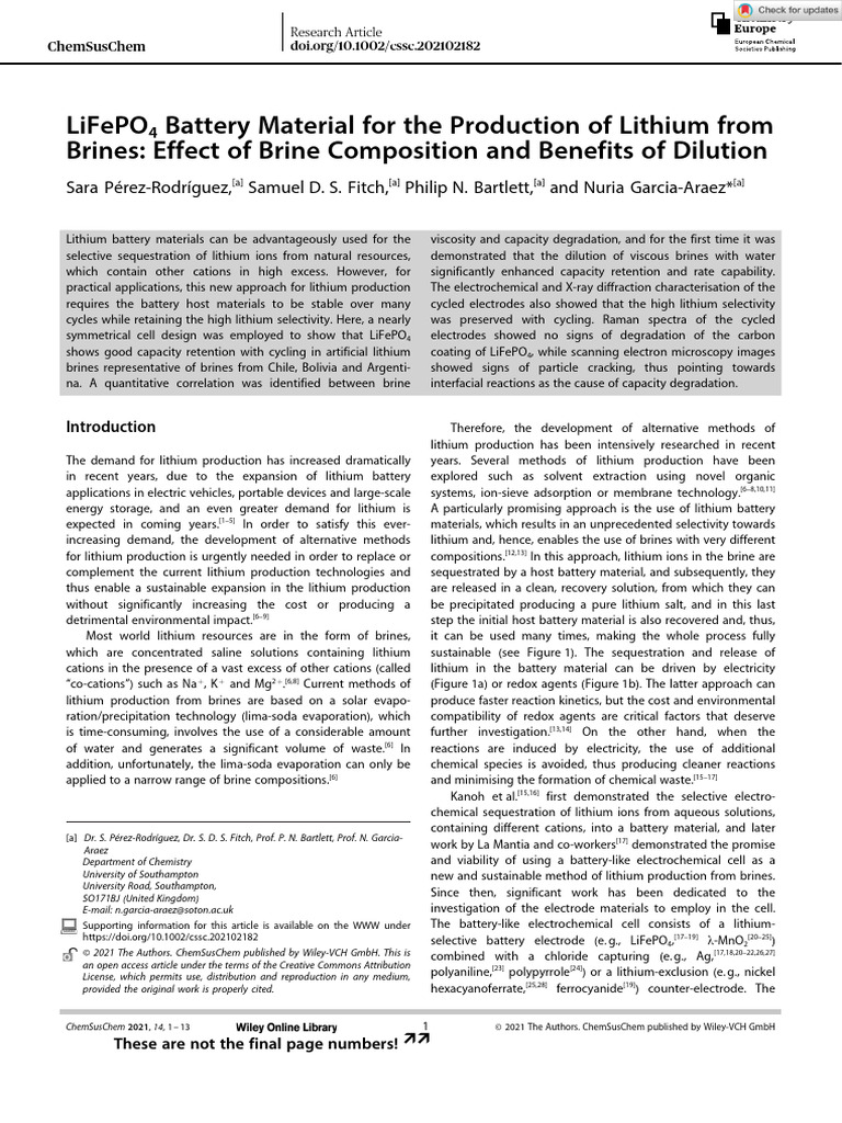 LiFePO4 Battery Material For The Production of Lit | PDF ...