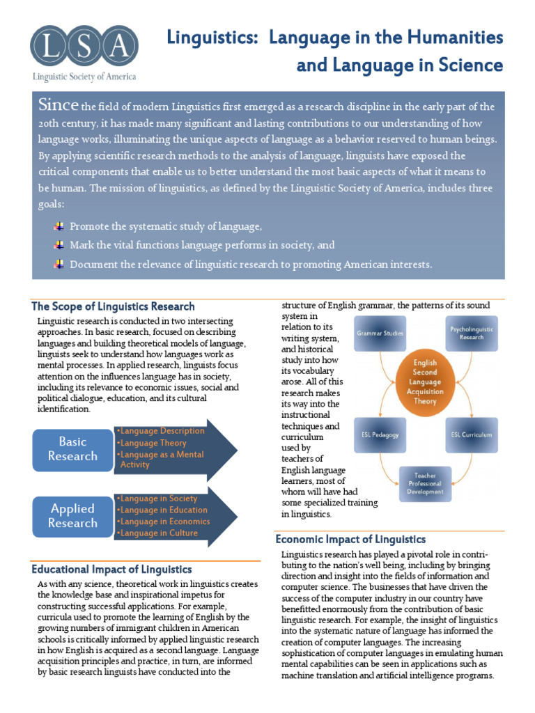 Linguistics_Issue_Brief | PDF | Linguistics | Cognition