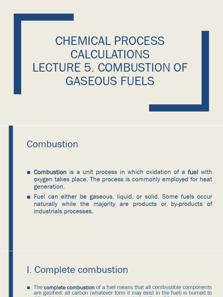 Lec 5 Revised Combustion of Gaseous Fuels - 001 | Download Free PDF ...