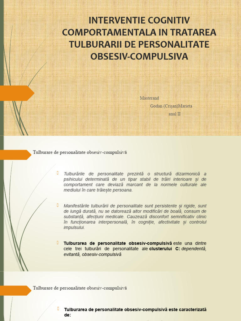 Terapie Cognitiv Comportamentala in Tulb de Personalitate Toc | PDF