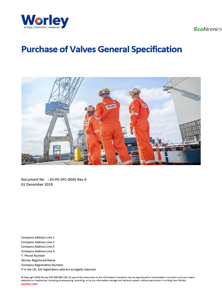 KS-PE-SPC-0045 Purchase of Valves General Specification | Download Free ...