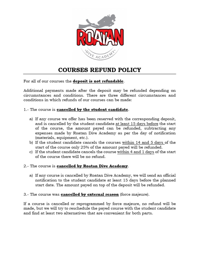 Refund Policy RDA | PDF