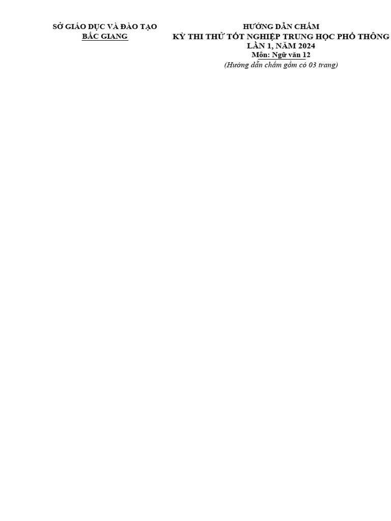 2. HDC đề thi thử lần 1. 2024.BGiang | PDF