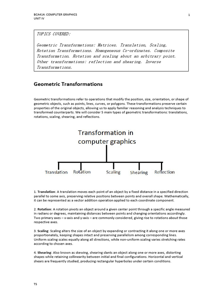 Computer_Graphics_Unit_4 | PDF | Cartesian Coordinate System | 2 D ...