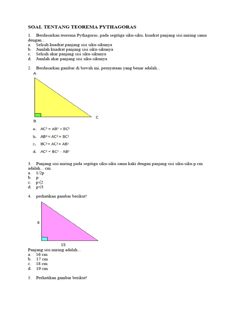Soal Dan Pembahasan Tentang Teorema Pyth | PDF | Metode & Bahan Ajar