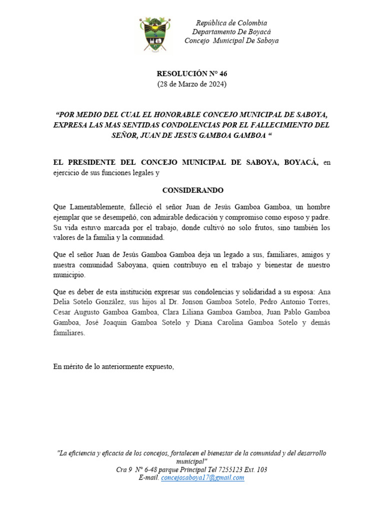 Resolucion Gamboa Yonson | PDF