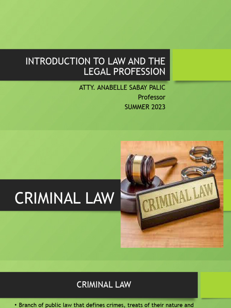 Introduction To Law and The Legal Profession Part 3 | PDF | Aiding And Abetting | Crimes