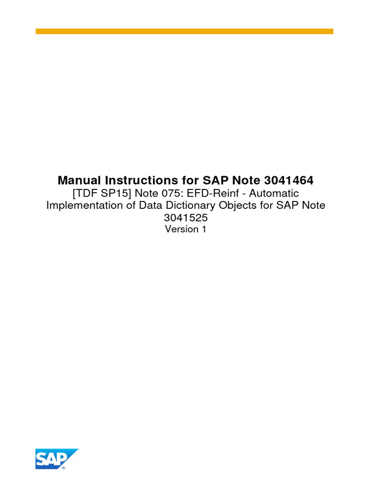 Manual Instructions For SAP Note 3041464 | PDF | Information Technology | Computing