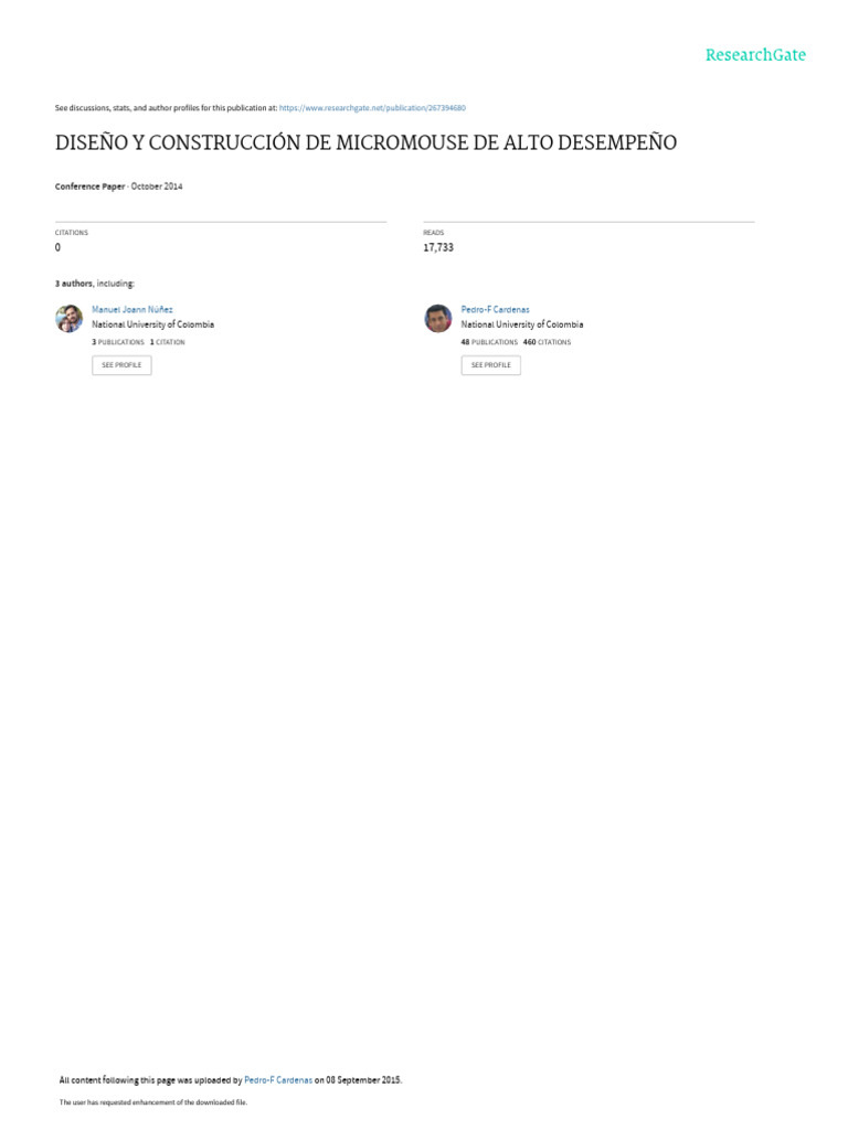 Diseño de Micromouse de Alto Rendimiento | PDF | Engranaje | Placa de ...