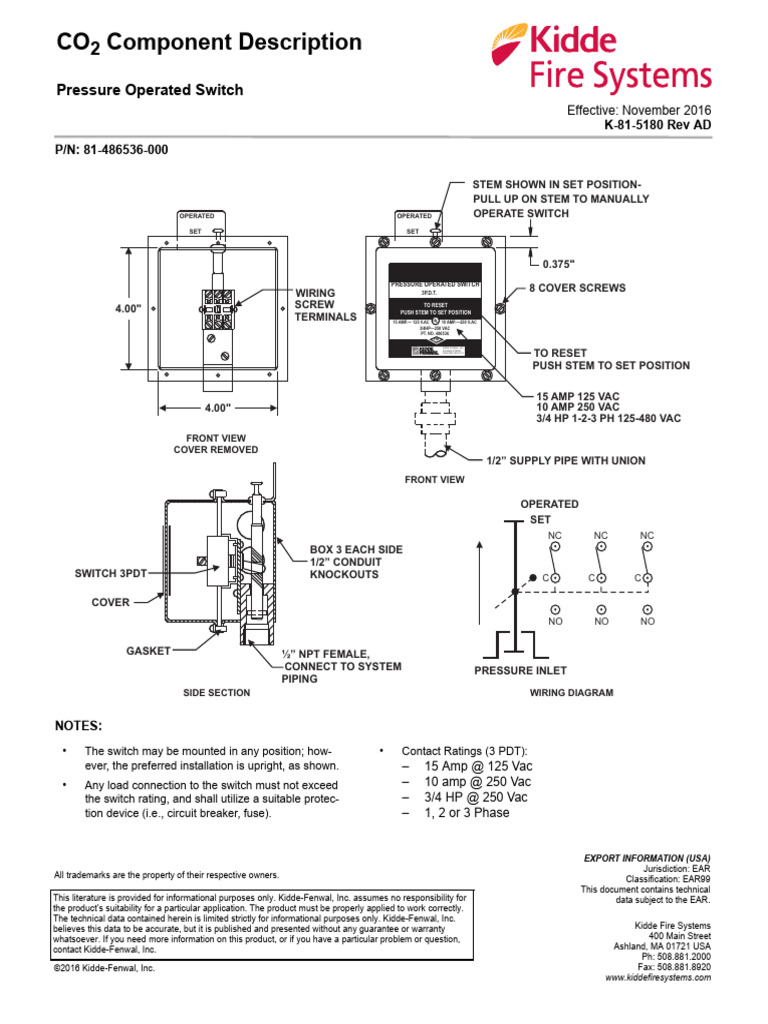 Kidde Pressure Switch Wiring Guide | PDF | Switch | Alternating Current