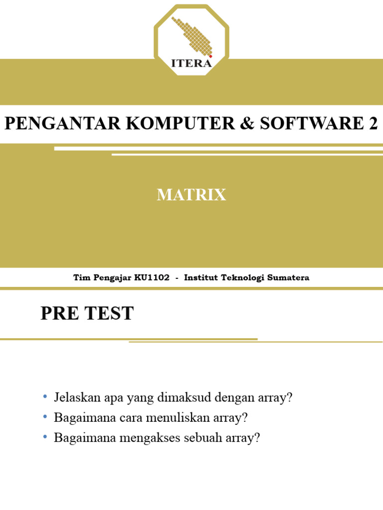Pengantar Matriks dan Implementasi | PDF