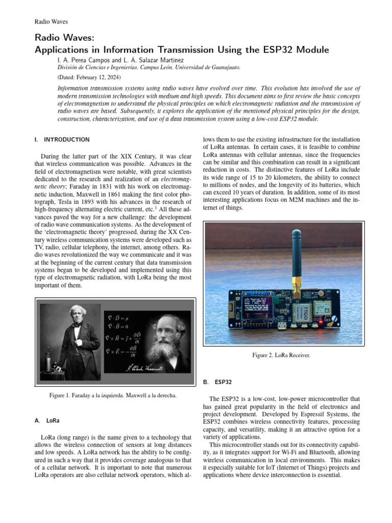 Radio Waves and ESP32 Applications | PDF | Radio | Transmitter