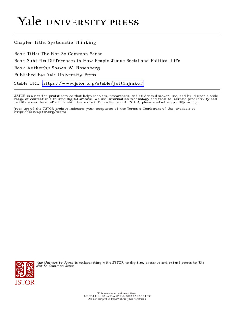 Systematic Thinking Explained | PDF | Thought | Inquiry
