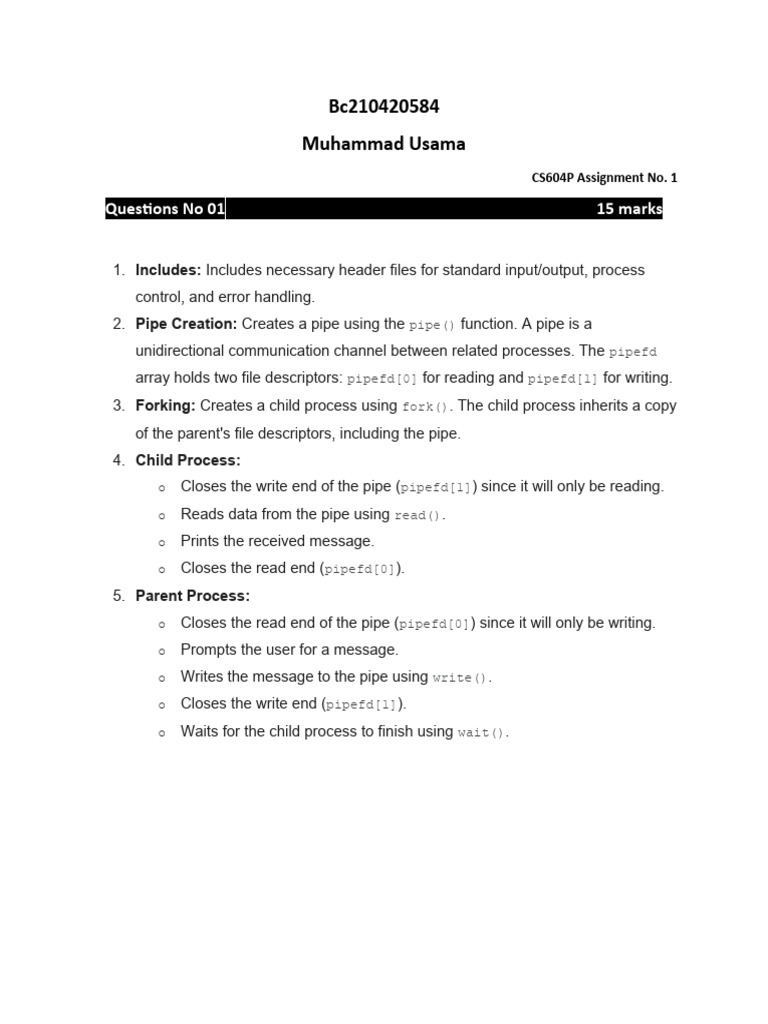 Bc210420584 cs604p Usama | PDF | Computer File | Operating System Technology