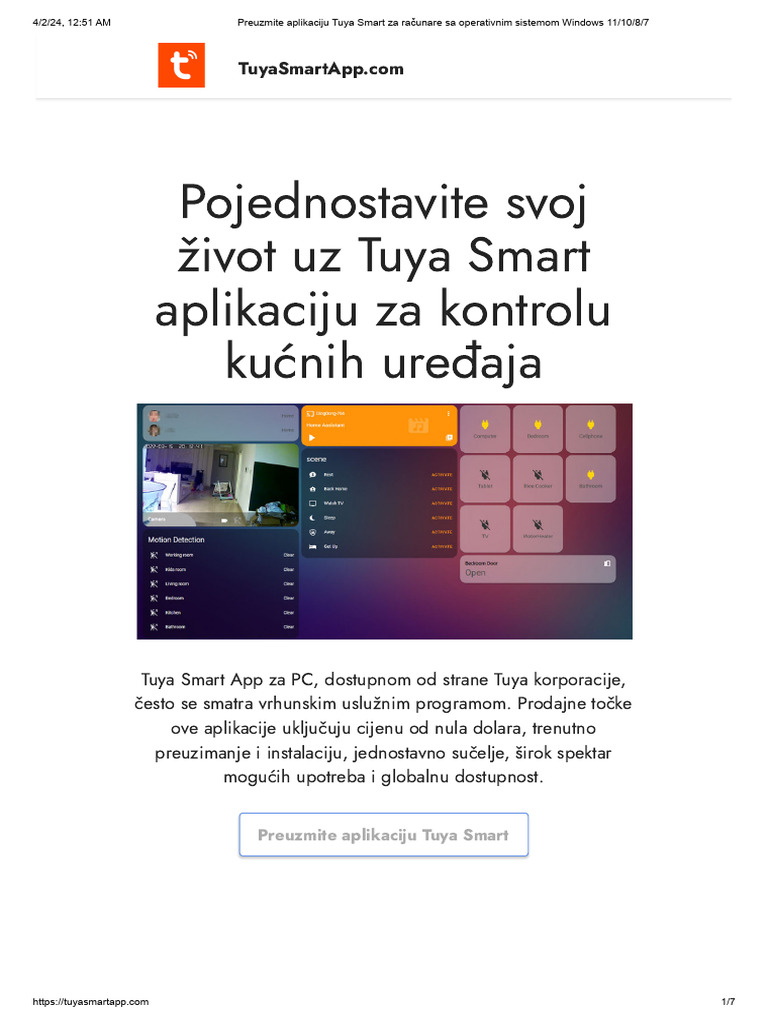 Preuzmite Aplikaciju Tuya Smart Za Računare Sa Operativnim Sistemom Windows 11-10-8_7 | PDF