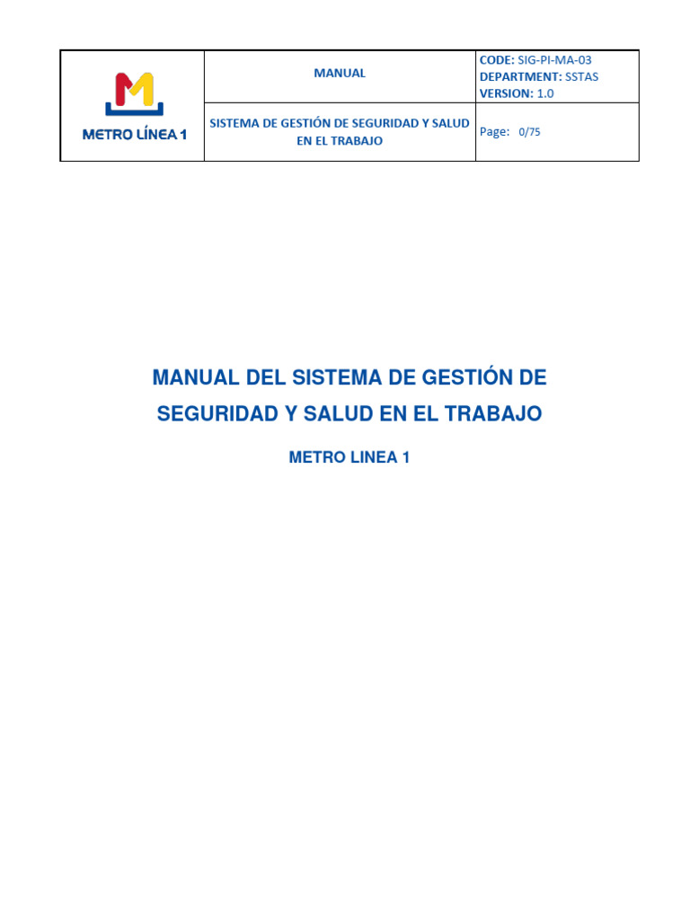 Sig Pi Ma 03 Manual Del Sistema SST | PDF | Negocios | Tecnología