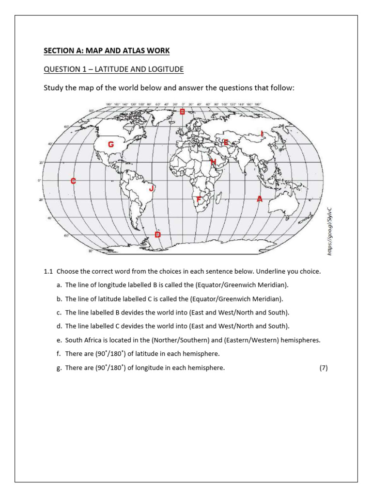 Grade 6 Geo Exam June 2023 | Download Free PDF | Longitude | Latitude