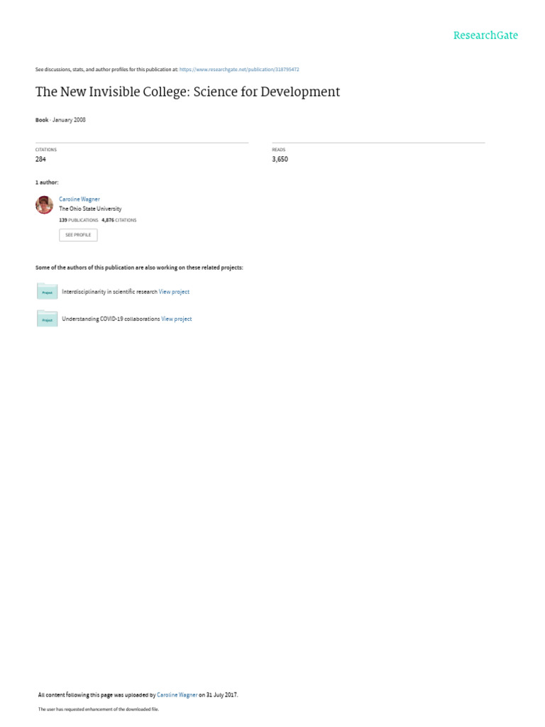 New Invisible College in Science | PDF | Science | Institution