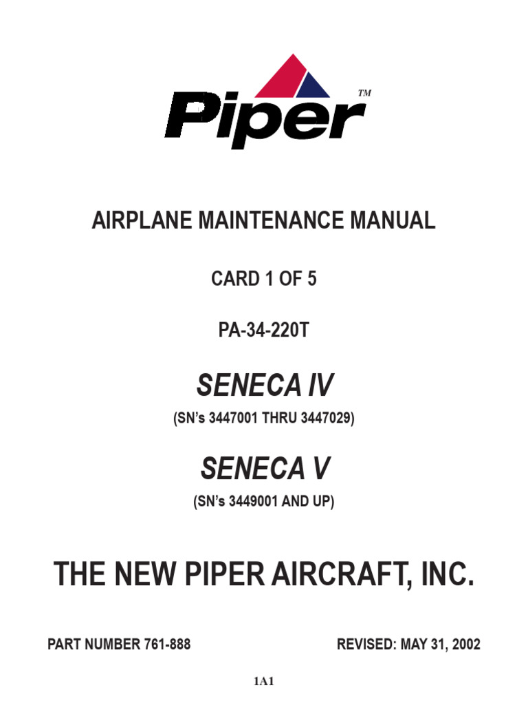 Seneca Iv - Seneca V | PDF | Valve | Microform