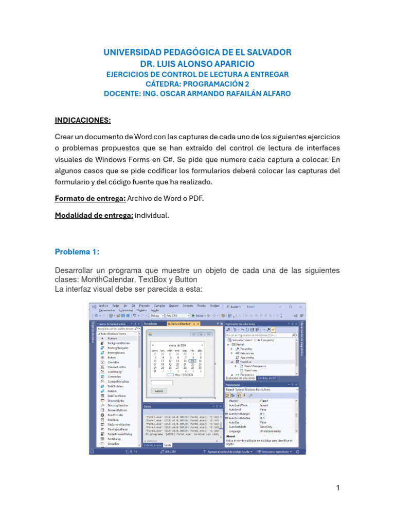 Ejercicios de interfaces visuales de Windows Forms CSharp | PDF | C ... Ejercicios de interfaces visuales de Windows Forms CSharp | PDF | C ...