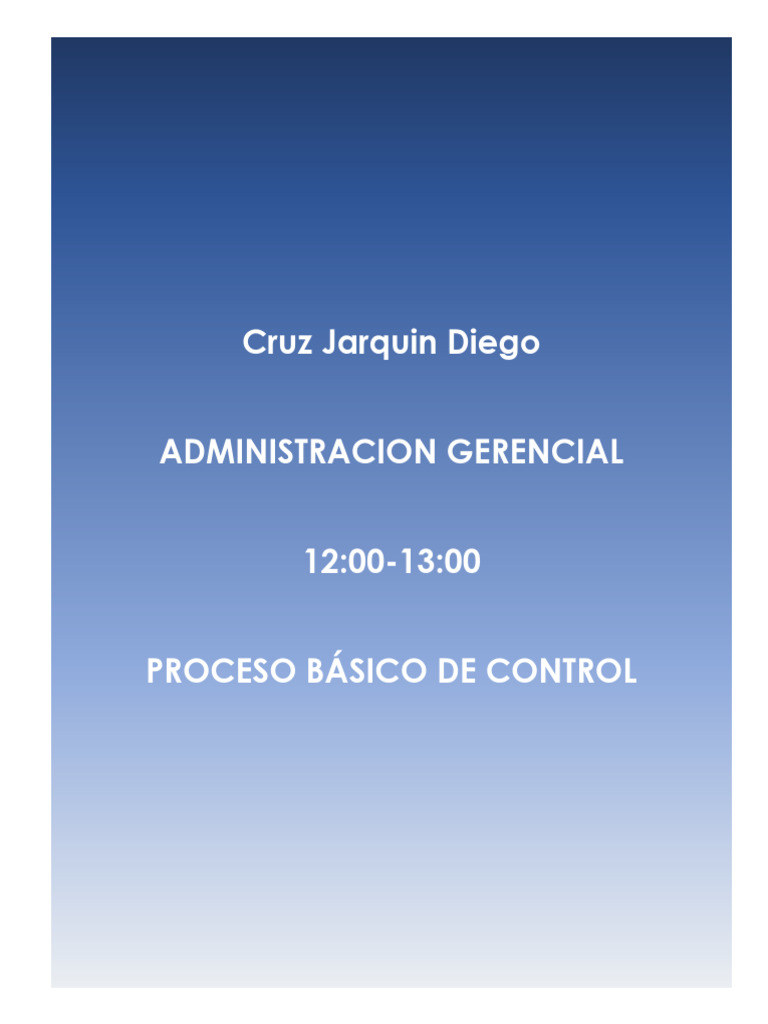 Proceso Básico de Control Gerencial | PDF | Planificación | Medición