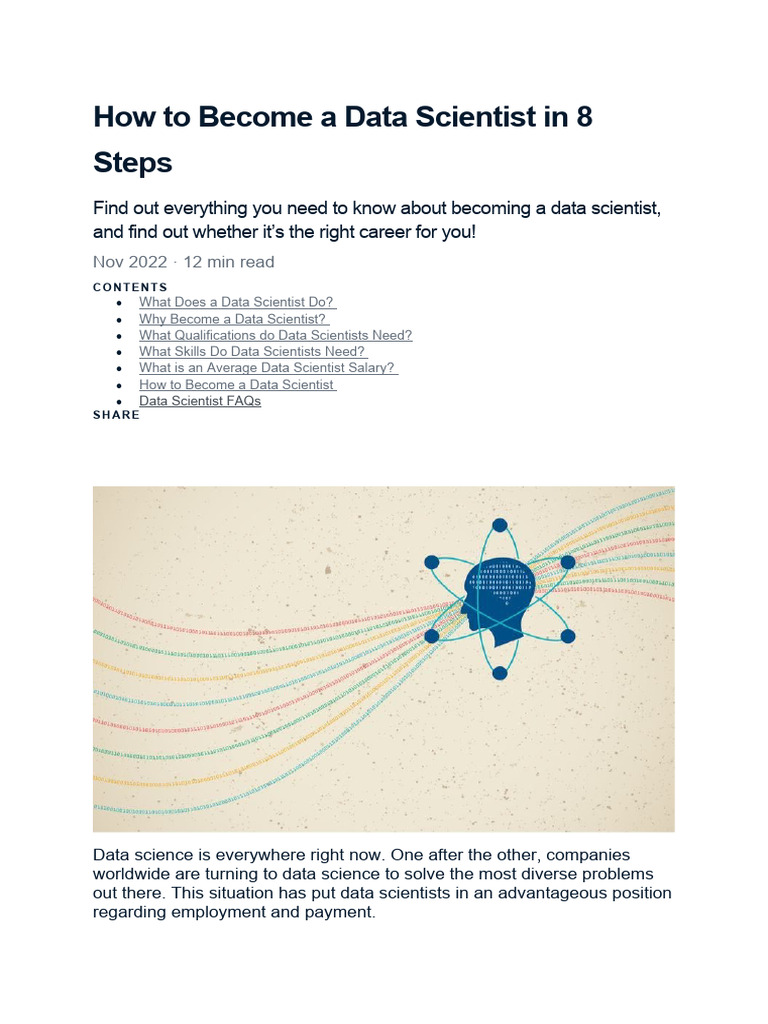 How To Become A Data Scientist in 8 Steps | PDF | Data Science | Eigenvalues And Eigenvectors