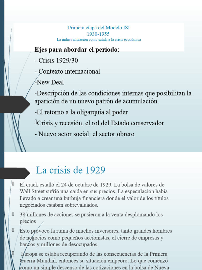 Primer Etapa Del Modelo ISI 2023 | PDF | Gran depresion | Economias