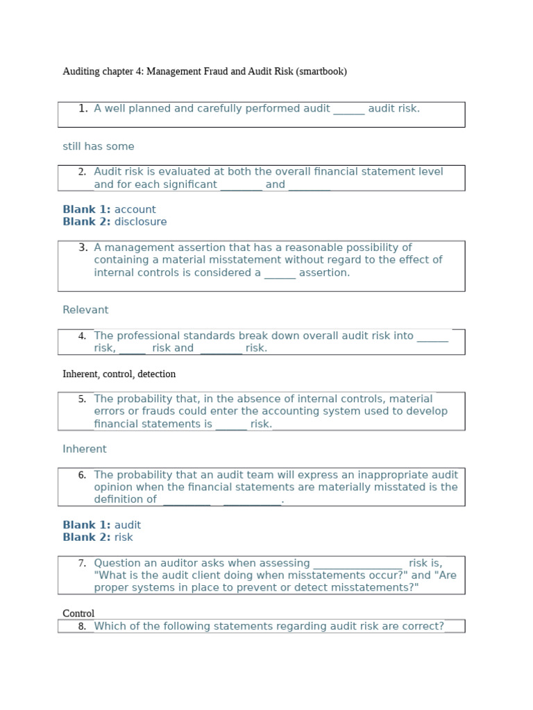 Auditing Chapter 4 SB | PDF | Audit | Internal Control
