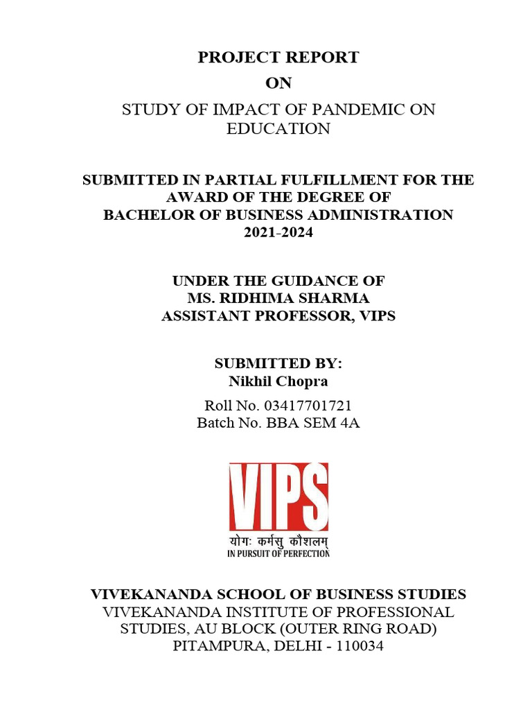 Major Project Report Bba 4a | PDF | Methodology | Educational Technology