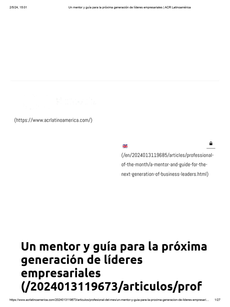 Un Mentor y Guía para La Próxima Generación | PDF | America latina ...