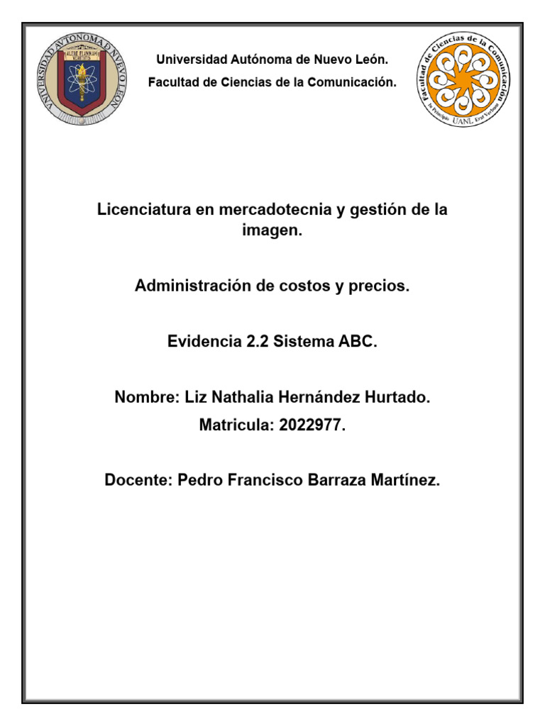 Sistema ABC: Costeo Eficiente y Preciso | PDF | Business | Toma de ...