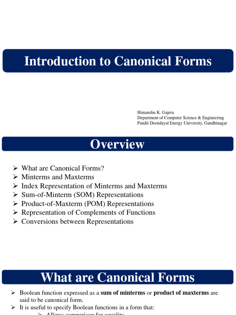 1.Canonical Forms | PDF | Mathematics | Mathematical Logic