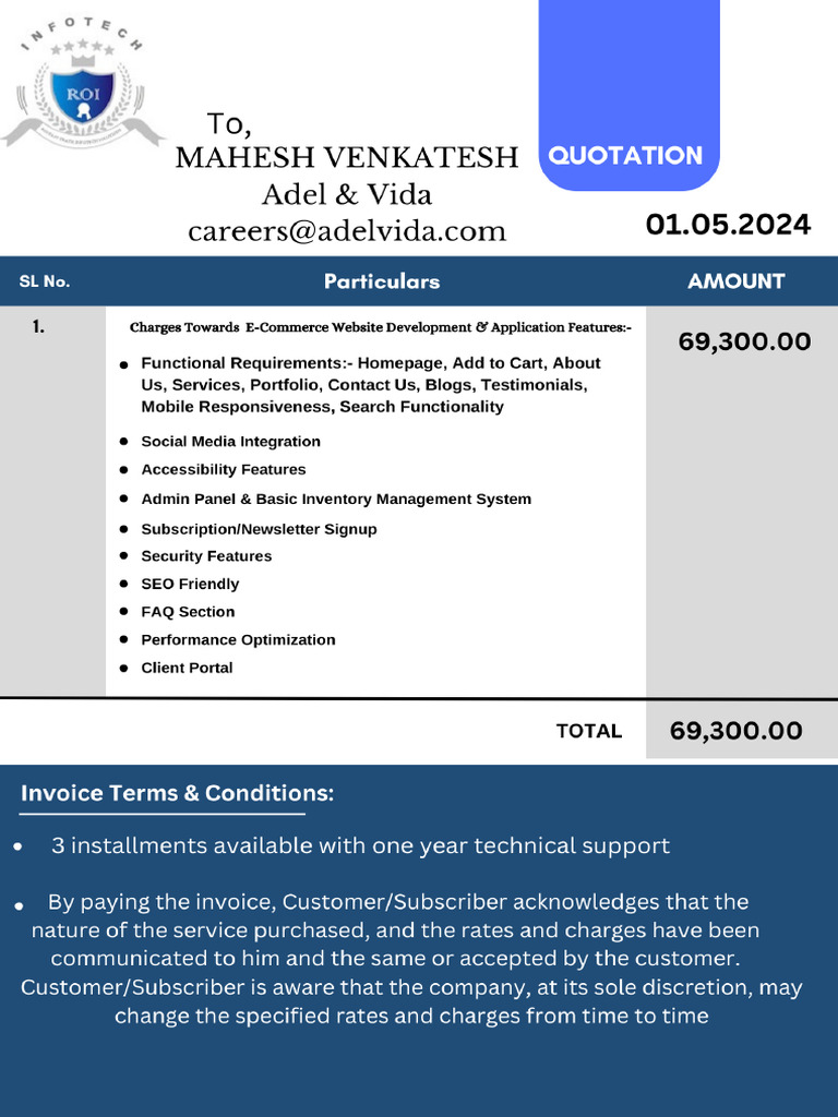Adel & Vida Website & Application Proposal | PDF